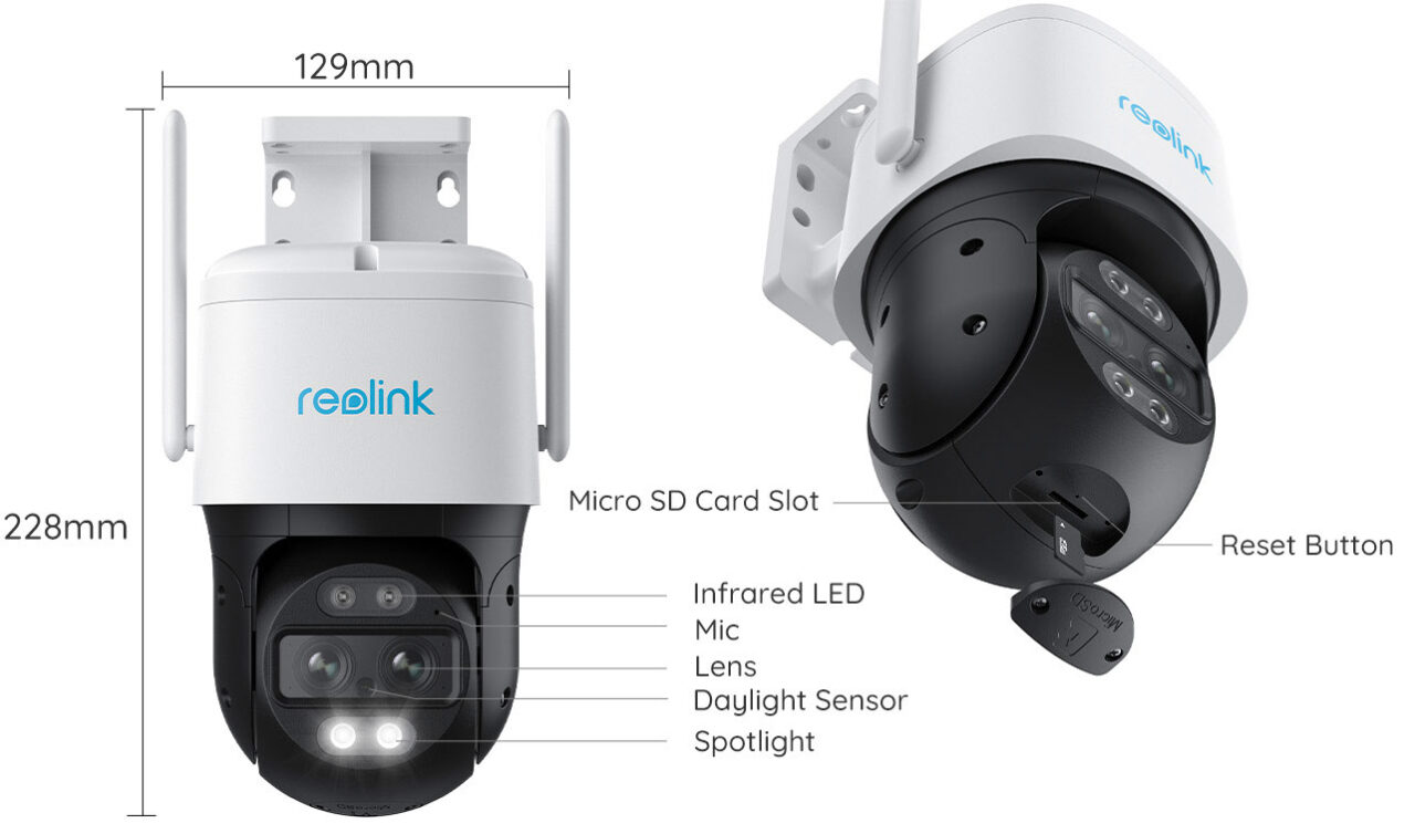 Reolink TrackMix WiFi W760 - 4K Dual Lens PTZ kamera med Auto-Tracking ...